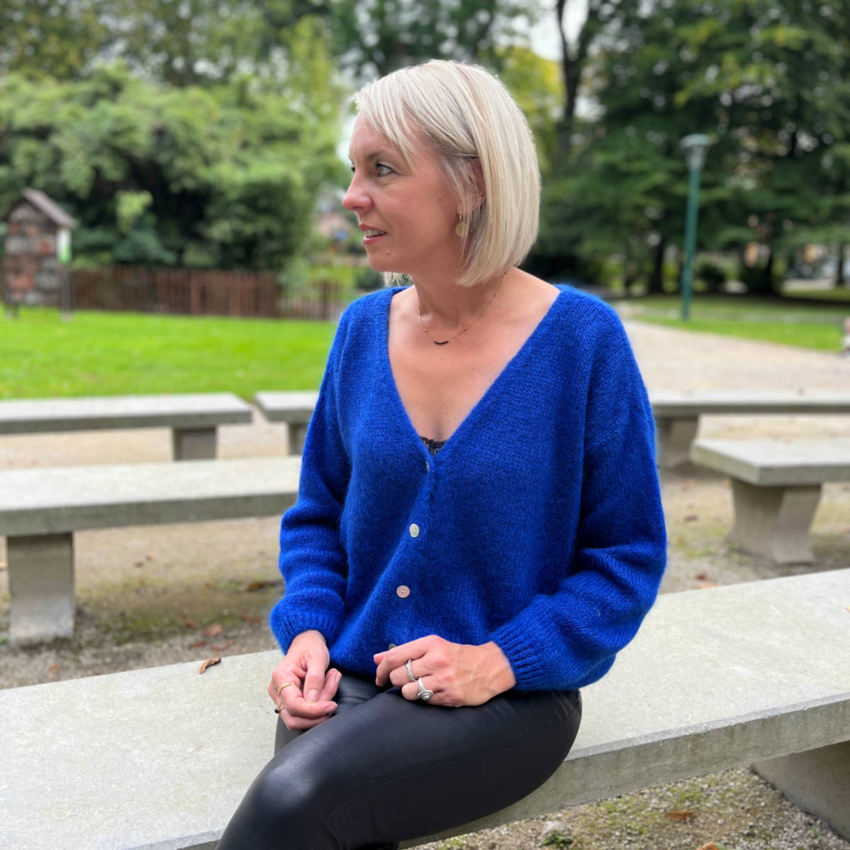 GILET MOHAIR BLEU ROI - Berella